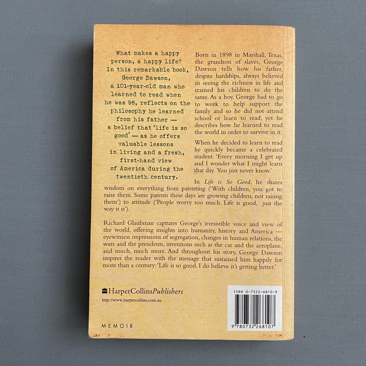 Life Is So Good By George Dawson, Richard Glaubman - Laurel Lane - Gift ...